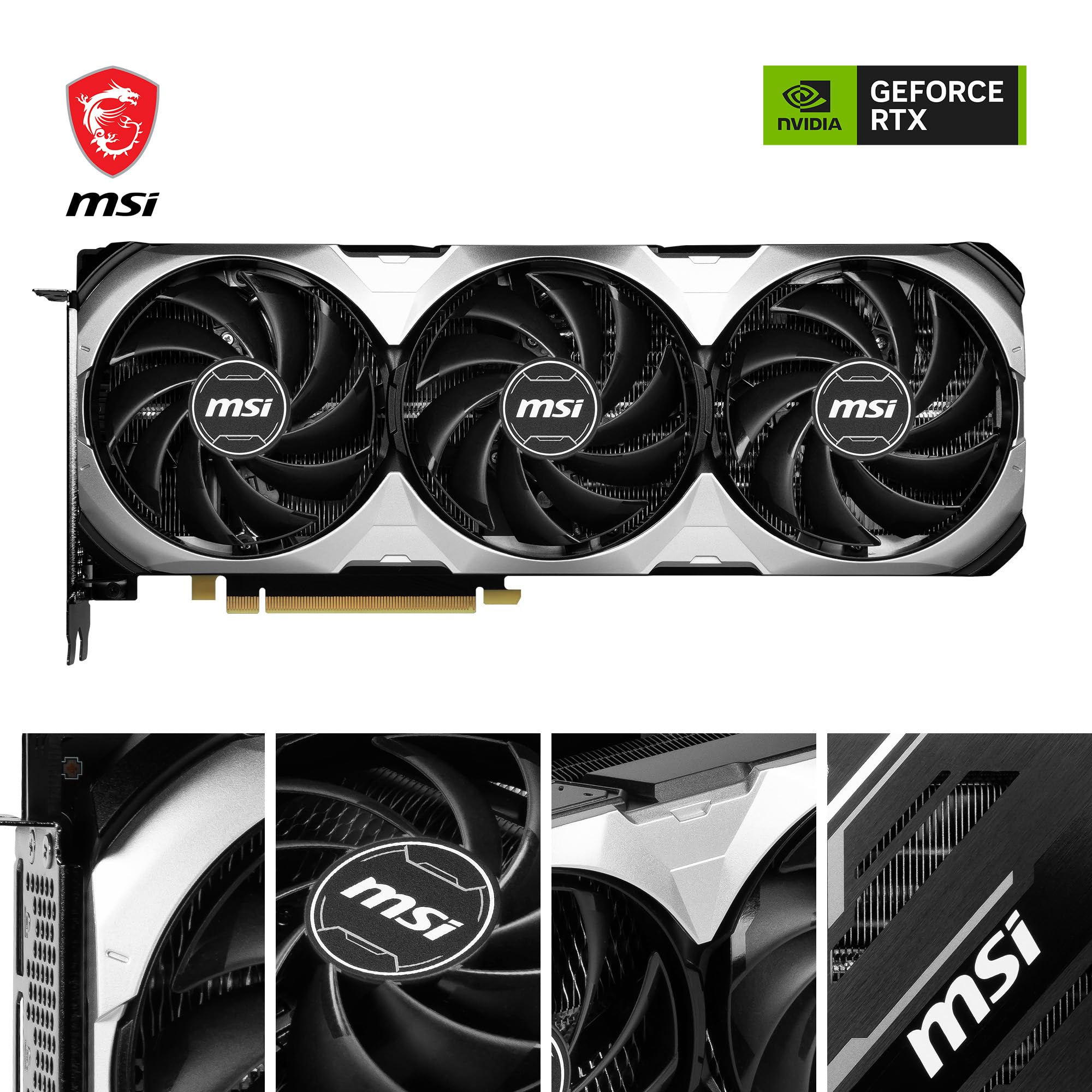 MSI GeForce RTX 4070 Ti Ventus 3X 12G OC Gaming Graphics Card - 12GB GDDR6X, 2655 MHz, PCI Express Gen 4, 192-bit, 3X DP v 1.4a, HDMI 2.1a (Supports 4K & 8K HDR)