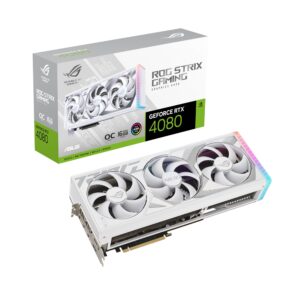 asus rog strix geforce rtx 4080 oc edition gaming graphics card white (pcie 4.0, 16gb gddr6x, hdmi 2.1a, displayport 1.4a, dlss3 support, supports 4k)