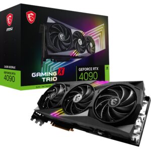 msi geforce rtx 4090 gaming x trio 24g gaming graphics card - 24gb gddr6x, 2595 mhz, pci express gen 4, 384-bit, 3x dp v 1.4a, hdmi 2.1a (supports 4k & 8k hdr)