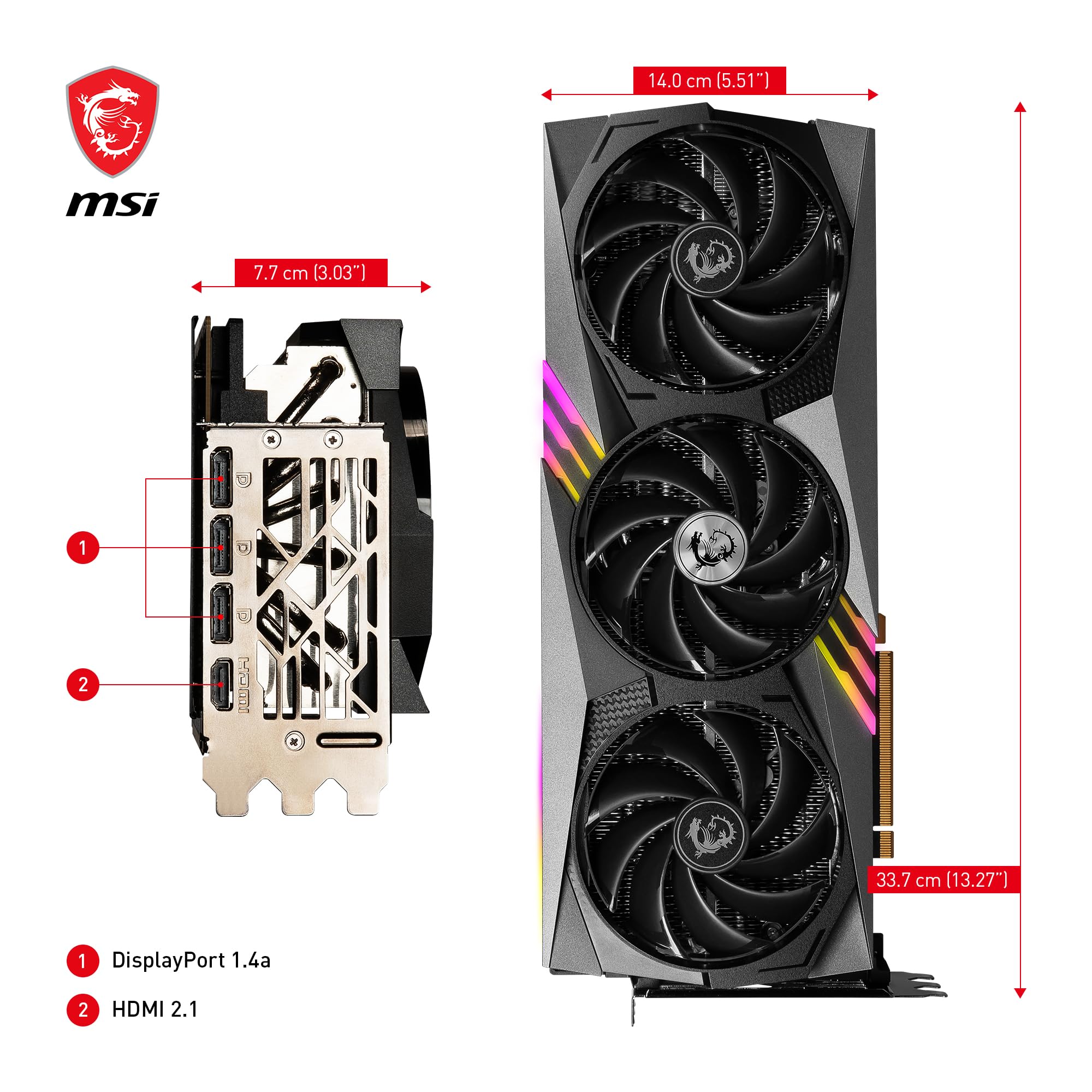 MSI GeForce RTX 4090 Gaming X Trio 24G Gaming Graphics Card - 24GB GDDR6X, 2595 MHz, PCI Express Gen 4, 384-bit, 3X DP v 1.4a, HDMI 2.1a (Supports 4K & 8K HDR)