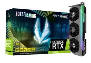 zotac gaming geforce rtx™ 3080 ti amp holo 12gb gddr6x 384-bit 19 gbps pcie 4.0 graphics card, holoblack, icestorm 2.0 advanced cooling, spectra 2.0 rgb lighting, zt-a30810f