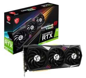 msi gaming geforce rtx 3080 lhr 12gb gdrr6x 384-bit hdmi/dp nvlink torx fan 4 rgb ampere architecture oc graphics card (rtx 3080 gaming z trio 12g lhr)