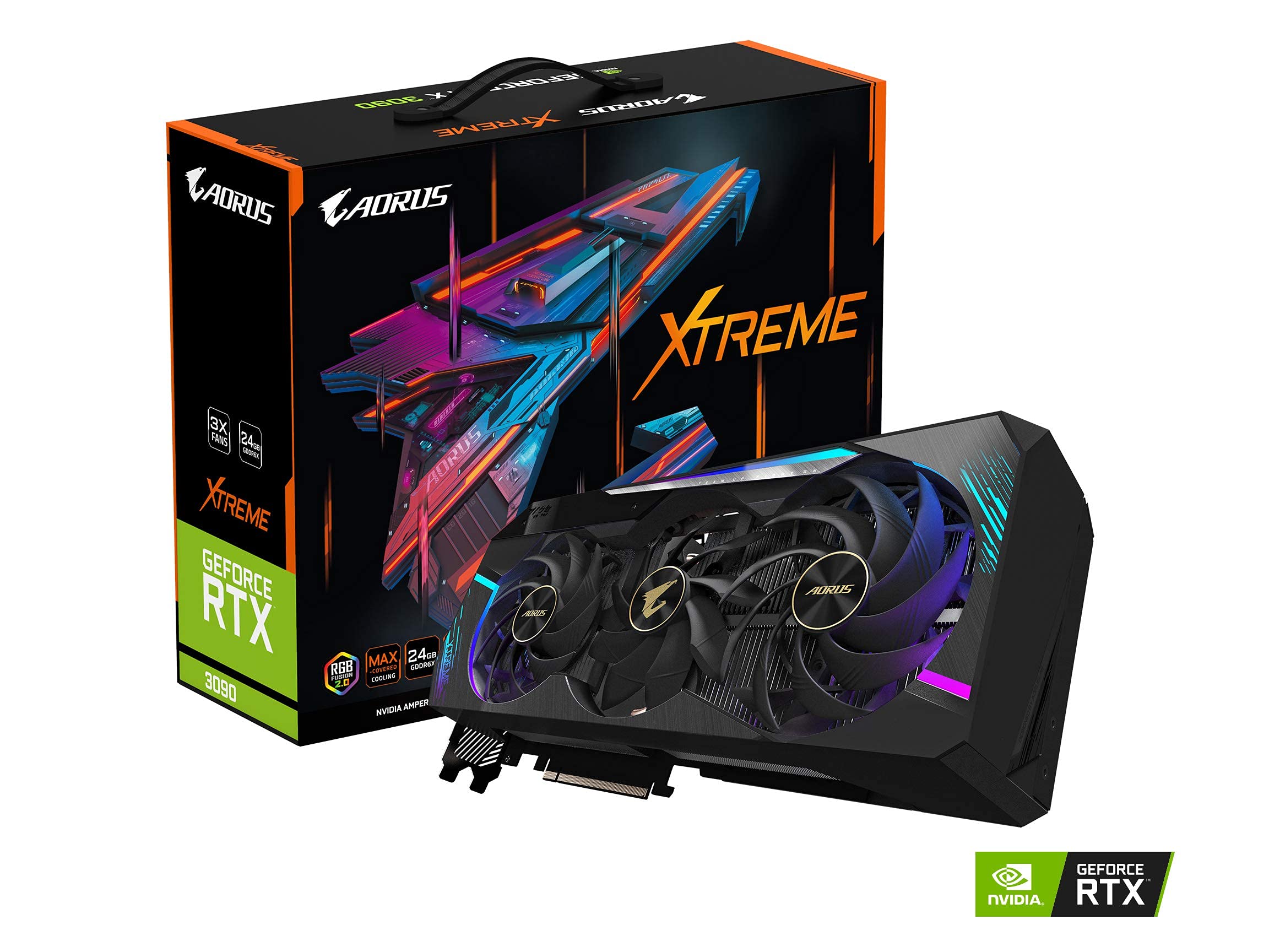 GIGABYTE AORUS GeForce RTX 3090 Xtreme 24G Graphics Card, Max Covered Cooling, 24GB 384-bit GDDR6X, GV-N3090AORUS X-24GD Video Card (Renewed)