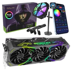 galax geforce rtx™ 4090 sg (1-click oc feature), xtreme tuner app control, 24gb, gddr6x, 384-bit, dp*3/hdmi 2.1/dlss 3/gaming graphics card (with graphics card brace support)