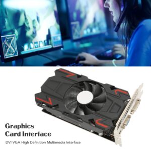 PUSOKEI HD7670 4GB DDR5 128bit Graphics Card, Computer Gaming Video Card, 3 Graphics Card Interfaces Plug and Play Desktop PC Gaming Graphics Card, Strong Heat Dissipation