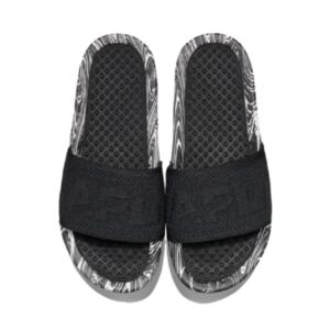 apl: athletic propulsion labs women's big logo techloom slide, (6, black/white/marble, numeric_6)