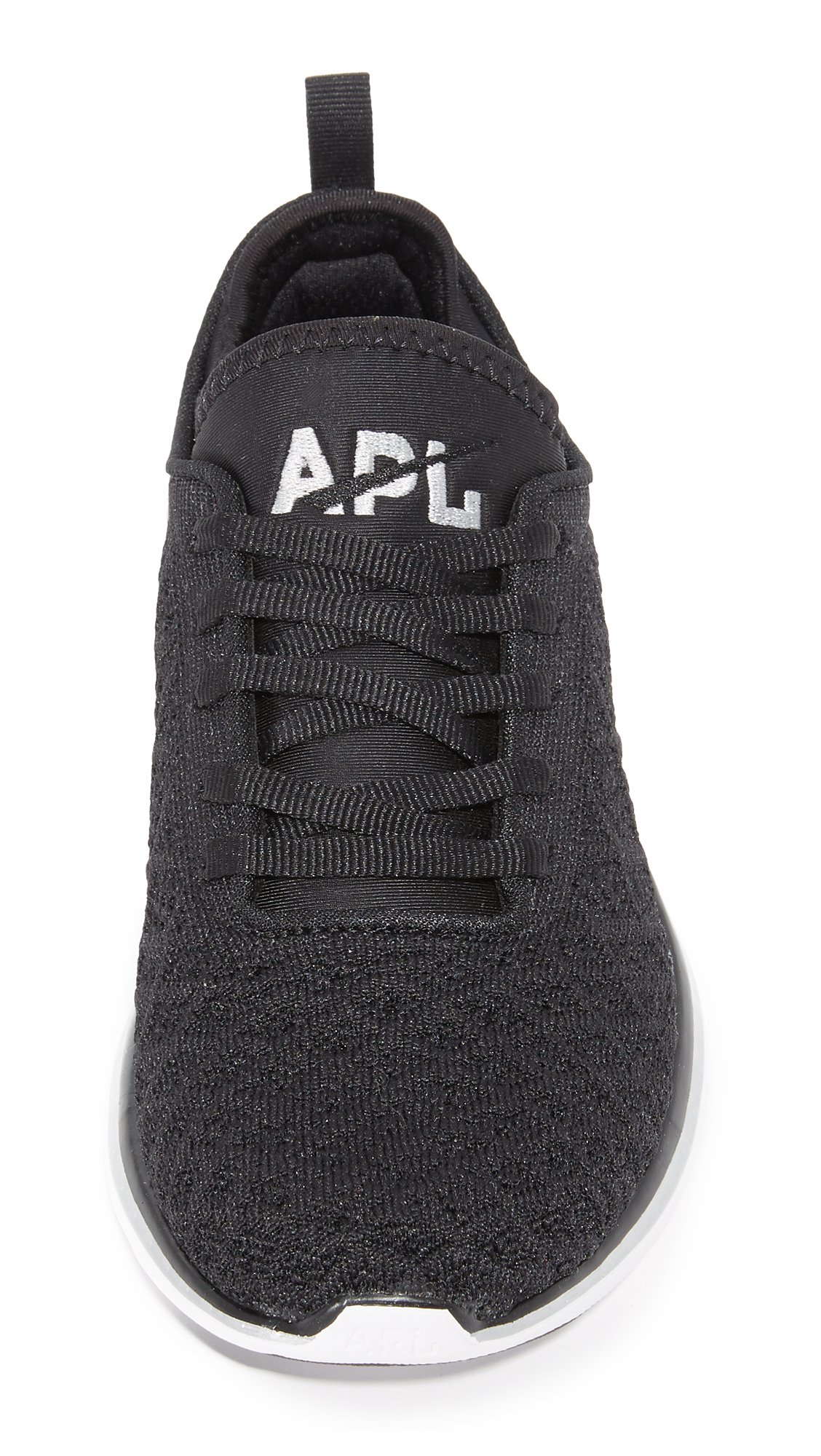 APL: Athletic Propulsion Labs Women's TechLoom Phantom Sneakers, Black/Metallic Silver, 7.5 Medium US