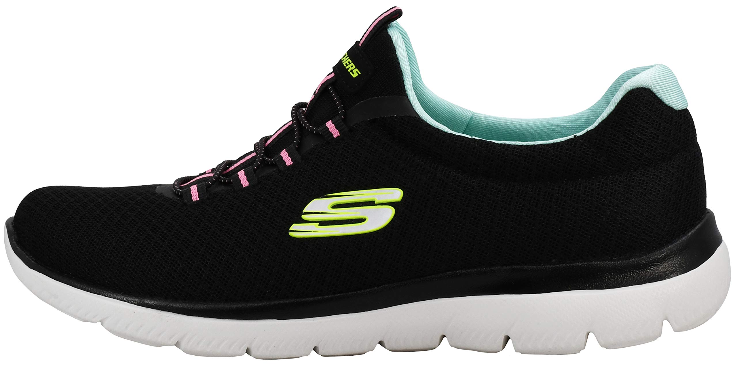 Skechers Sport Women's Summits Sneaker, Black/Multi, 8 W