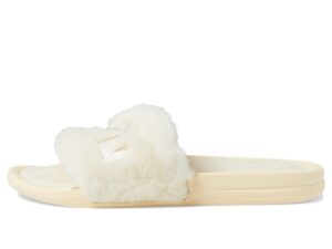 athletic propulsion labs (apl) shearling slide vanilla 8 b (m)