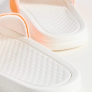 APL: Athletic Propulsion Labs Women's Big Logo TechLoom Slides, Ivory/Orange/Neon Peach, 6 Medium US