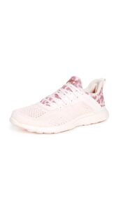 apl: athletic propulsion labs women's techloom tracer sneakers, creme/beachwood/leopard, print, pink, 5.5 medium us