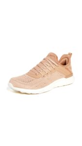 apl: athletic propulsion labs women's techloom tracer sneakers, caramel/pristine, tan, 10.5 medium us