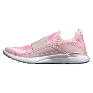 athletic propulsion labs women's techloom bliss shoe, bleached pink/fusion pink/white, 8