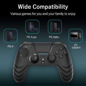 Agelkvoy Wireless Controller for PS-4, Remote Game Controller Built-in 6-Axis Sensor/Dual Shock/Touchpad/3.5mm Headphone Jack - Wireless Pro Controller for PS-4 Gamepad Compatible for PS-4