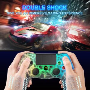 Wireless Controller for PS4, Wireless Remote Gamepad with Unique Cracked Design/Dual Vibration/6-Axis Motion Sensor/Audio Function, Game Controller Widely Compatible with PS4/PC/iOS(Black)