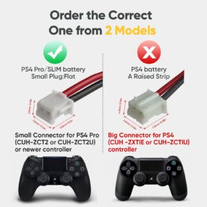 BEBAT 2pcs PS4 Controller Battery,2500mAh Replacement for PS4 Pro Slim Controller 2016 (or newer) CUH-ZCT2 or CUH-ZCT2U with Tool Kits,NOT Compatible with PS4 Wireless Controller 2015 and Before