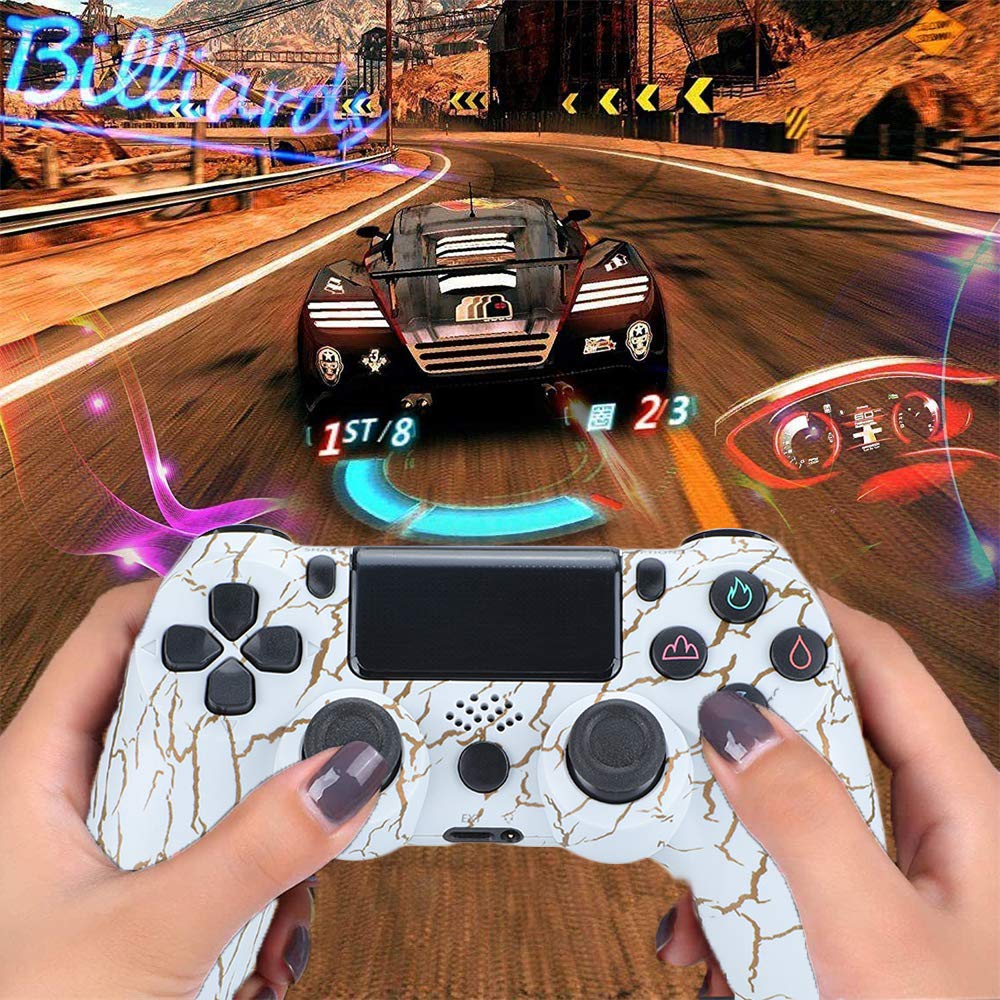 Controller for PS4 , Wireless Controller Compatible with PS4/PS4 Pro/PS4 Slim/PC with Touch Panel/Audio Function/6-Axies Sensor/Dual Vibration,600mAh Battery