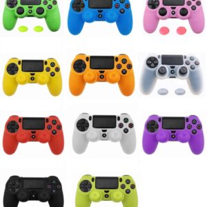 ZOMTOP Silicone PS4 Controller Case: A Second Skin for Your Gamepad - Soft, Anti-Slip, Shockproof - Original Color with Grips and Caps(Yellow)