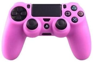 goliton 2x silicone rubber soft case gel skin cover compatible with sony playstation 4 ps4 controller (pink)