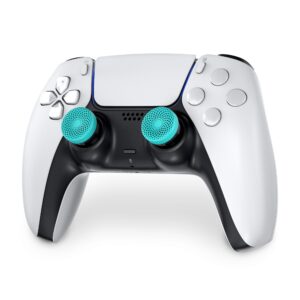 KontrolFreek Lotus for Playstation 5 (PS5) and Playstation 4 (PS4) | Performance Thumbsticks | 2 Mid-Rise Concave | Teal/Clear