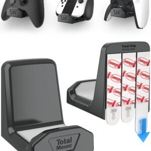 TotalMount (2 Pack) Controller Wall Stands with Non-Slip Pads & Removable Adhesive for Xbox, PS5, PS4, and Nintendo – These Premium Holders Won’t Damage Your Wall with Screws or Permanent Adhesive