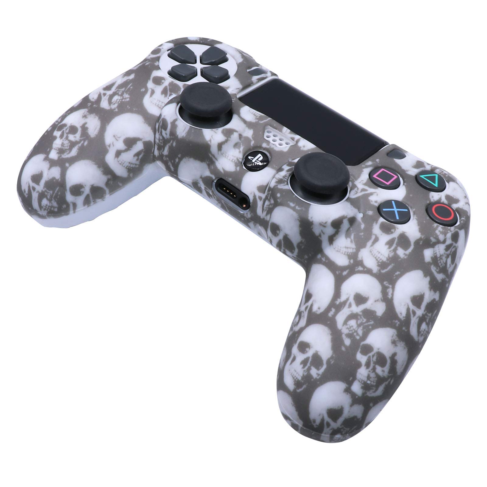 RALAN Controller Silicone Cover for PS4, Skull Silicone Gel Controller Skins Protector Compatible for PS4 Controller (Skull Thumb Grip x 8).