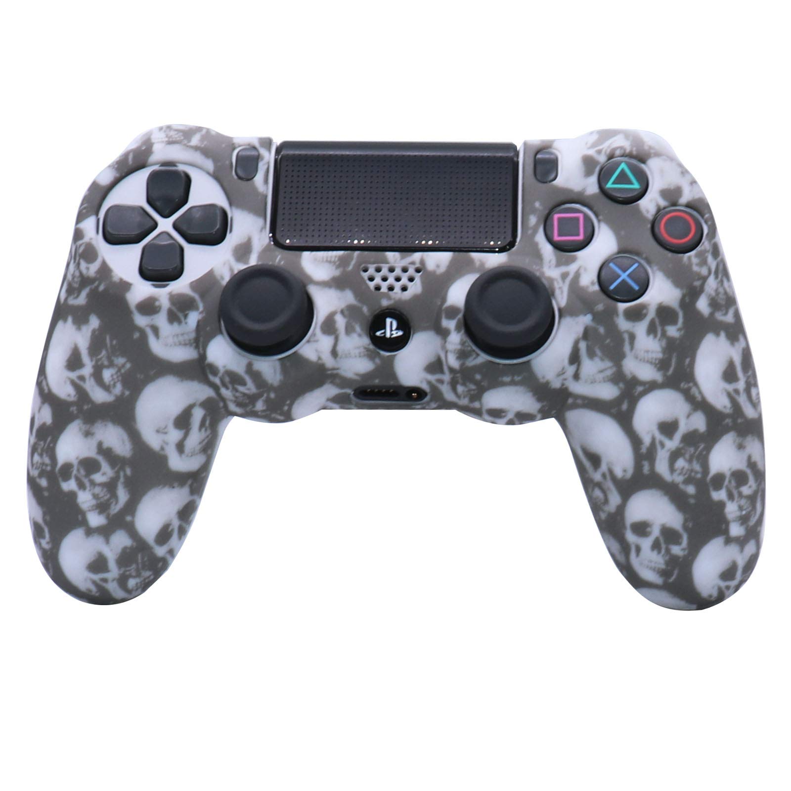 RALAN Controller Silicone Cover for PS4, Skull Silicone Gel Controller Skins Protector Compatible for PS4 Controller (Skull Thumb Grip x 8).