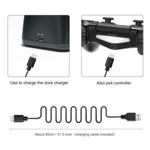 Controller Charger forPS4, Dual USB Controller Charging Station for Pstation 4/PS4/ Slim/ PS4 Pro Charging Dock Stand Station