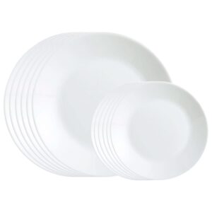 corelle winter frost white dinner and bread & butter plates - 6 of each (total of 12 plates)