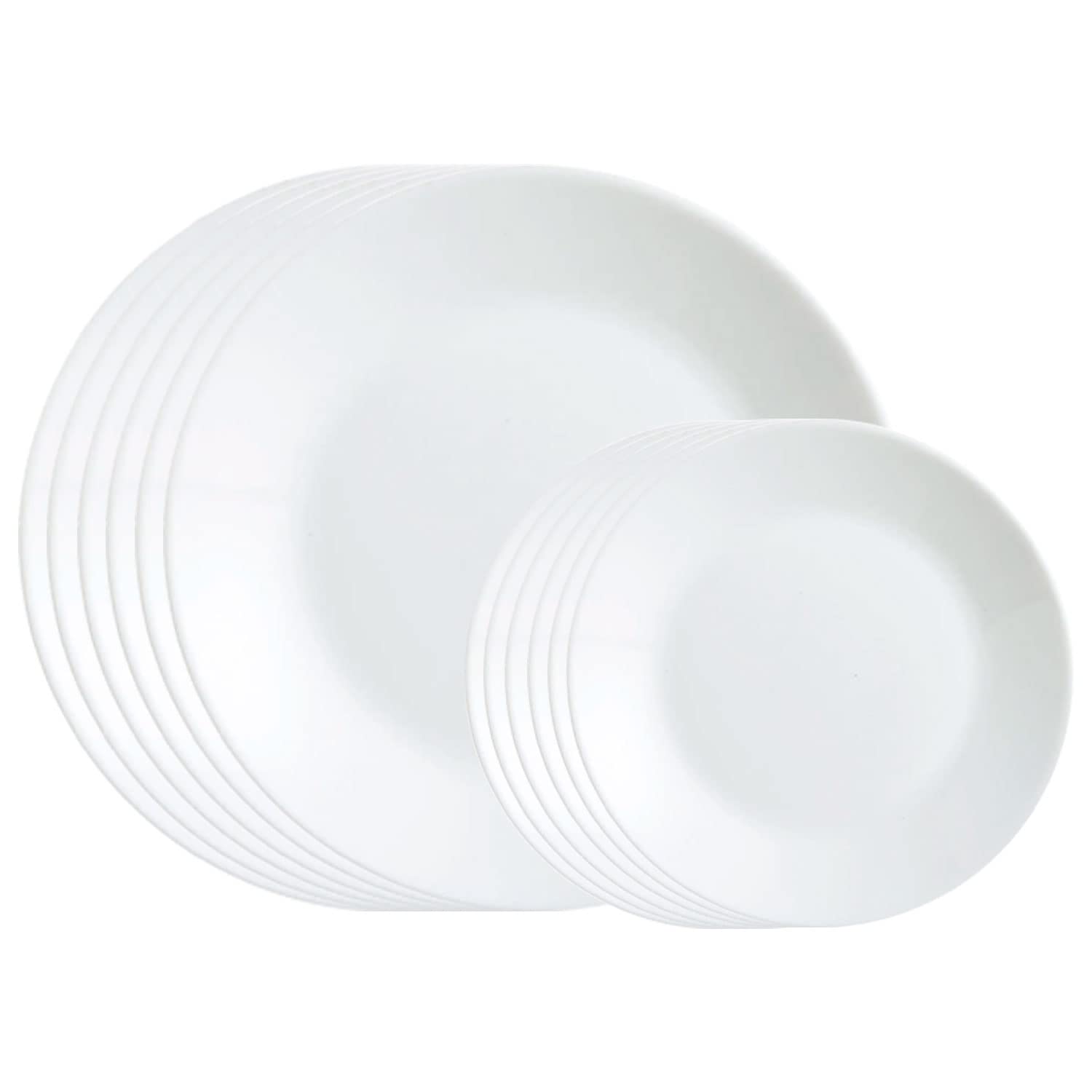 Corelle Winter Frost White Dinner and Bread & Butter Plates - 6 of Each (Total of 12 Plates)