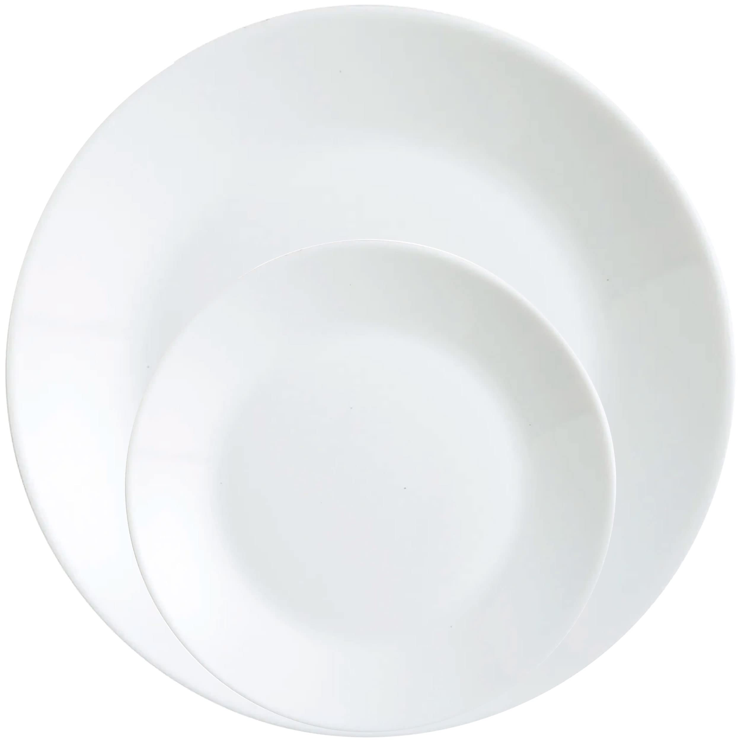 Corelle Winter Frost White Dinner and Bread & Butter Plates - 6 of Each (Total of 12 Plates)