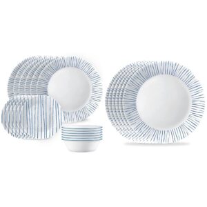 corelle 18-piece dinnerware set (service for 6) + corelle 6-piece 10.25" dinner plates, vitrelle triple layer glass, lightweight round plates