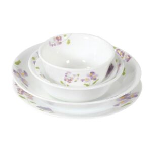 corelle cp-8941 correl, 5-piece set, medium plate, deep plate, medium bowl, small bowl, variable bowl, break-resistant, lightweight, microwave safe, oven safe, dishwasher safe, daily, violet mist