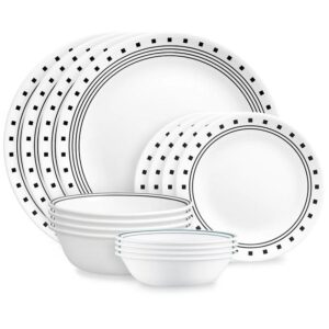 corelle® city block 16-piece mugless dinnerware set, service for 4