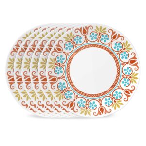 Corelle Global Collection Vitrelle 12-Piece Dinnerware Set, Triple Layer Recycled Glass, Terracotta Dreams & Global Collection Vitrelle Dinner Plates Set, Triple Layer Recycled Glass