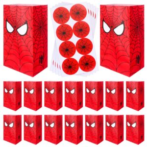 asdasd 100 pieces spider web bags hero party treat bags kraft paper goodie bags candy bags with 104 pieces spider web stickers fo hero custume theme birthday party decoration