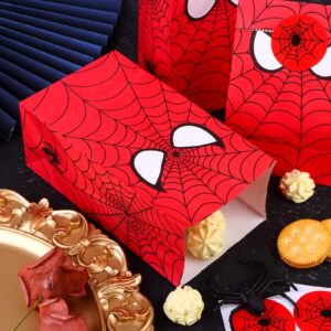 Asdasd 100 Pieces Spider Web Bags Hero Party Treat Bags Kraft Paper Goodie Bags Candy Bags with 104 Pieces Spider Web stickers fo Hero Custume Theme Birthday Party Decoration