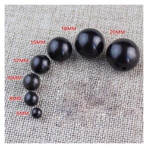 sashun yu 20pcs/lot natural black sandalwood loose beads 6 8 10 12 15 18 20mm pick size round charms wooden beads diy jewelry making t53 (color : as photo 20pcs, item diameter : 15mm)