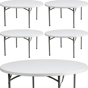 60'' round plastic folding table - heavy duty banquet table round folding table portable table round banquet tables (5)