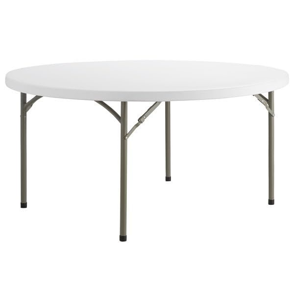 60'' Round Plastic Folding Table - Heavy Duty Banquet Table Round Folding Table Portable Table Round Banquet Tables (5)