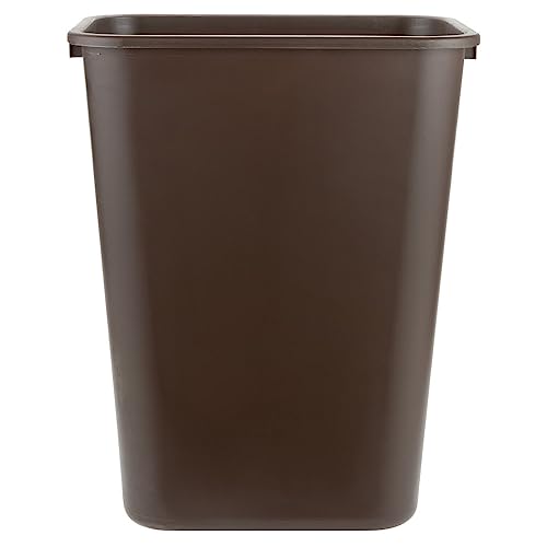 Janitorial 41 Qt. / 10 Gallon Brown Rectangular Wastebasket Kitchen Trash Can Garbage Bin Trash Bin Office Wastebasket