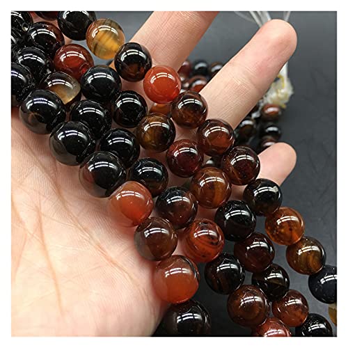 NHBT YU 1 Strand Dia 4 6 8 10 12mm Natural Stone Beads Good Lucky Agates Beads for DIY Jewelry Making Fitting Bracelet Earrings Material T715 (Item Diameter : 6mm 63pcs)