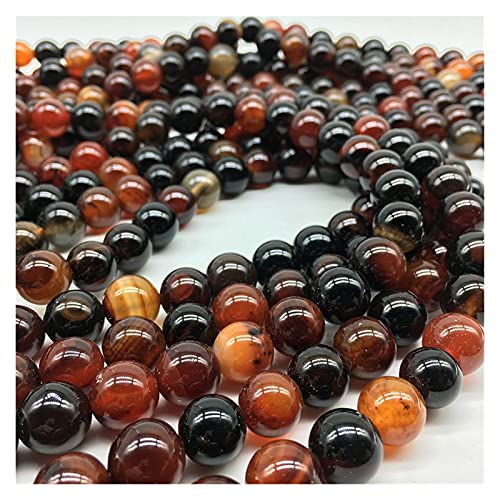 NHBT YU 1 Strand Dia 4 6 8 10 12mm Natural Stone Beads Good Lucky Agates Beads for DIY Jewelry Making Fitting Bracelet Earrings Material T715 (Item Diameter : 6mm 63pcs)