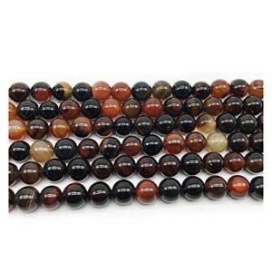 NHBT YU 1 Strand Dia 4 6 8 10 12mm Natural Stone Beads Good Lucky Agates Beads for DIY Jewelry Making Fitting Bracelet Earrings Material T715 (Item Diameter : 6mm 63pcs)