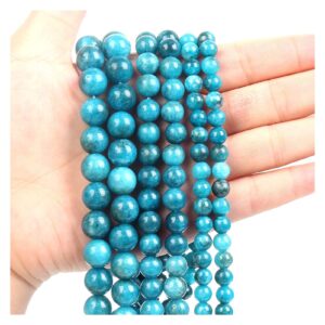 nhbt yu 6/8/10mm natural stone blue apatite round beads loose spacer bead for jewelry making diy accessories t87 (color : h8699, item diameter : 10mm)