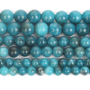 NHBT YU 6/8/10mm Natural Stone Blue Apatite Round Beads Loose Spacer Bead for Jewelry Making DIY Accessories T87 (Color : H8699, Item Diameter : 10mm)