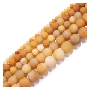 yu 1strand 4/6/8/10/12mm yellow matte river stone natural stone round loose spacer beads for diy bracelet jewelry makings supplies t314 (color : old topaz, item diameter : 4mm)