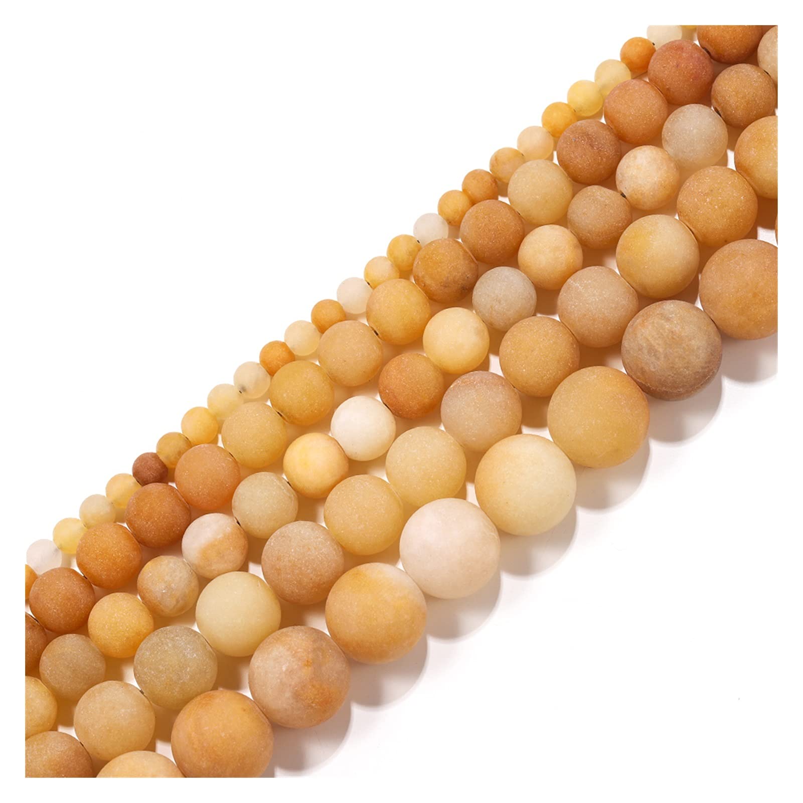 YU 1strand 4/6/8/10/12mm Yellow Matte River Stone Natural Stone Round Loose Spacer Beads for DIY Bracelet Jewelry Makings Supplies T314 (Color : Old Topaz, Item Diameter : 4mm)