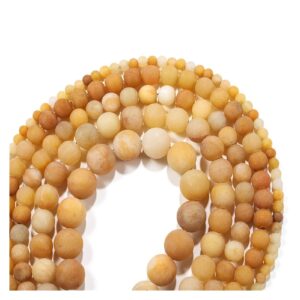 YU 1strand 4/6/8/10/12mm Yellow Matte River Stone Natural Stone Round Loose Spacer Beads for DIY Bracelet Jewelry Makings Supplies T314 (Color : Old Topaz, Item Diameter : 4mm)