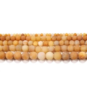 YU 1strand 4/6/8/10/12mm Yellow Matte River Stone Natural Stone Round Loose Spacer Beads for DIY Bracelet Jewelry Makings Supplies T314 (Color : Old Topaz, Item Diameter : 4mm)